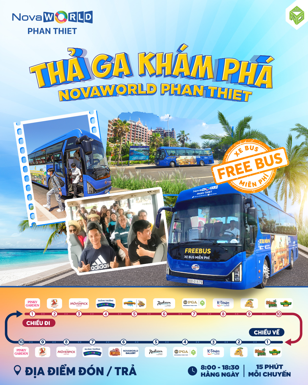 Free Bus - Xe buýt miễn phí đưa đón tại NovaWorld Phan Thiết - LIFETRAVEL